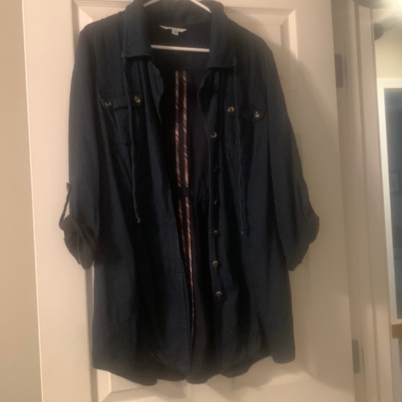 CAbi | Dresses | Cabi Denim Jacket Shacket Dress Tunic Sz L | Poshmark